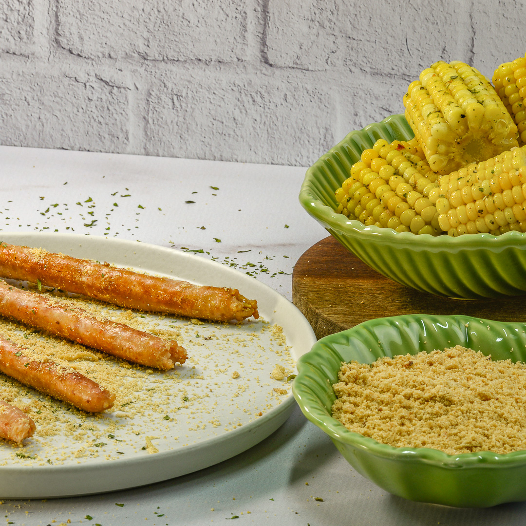RECEITA: Churrasquinho de Linguiça com Milho no Chimichurri e Farofa de ...