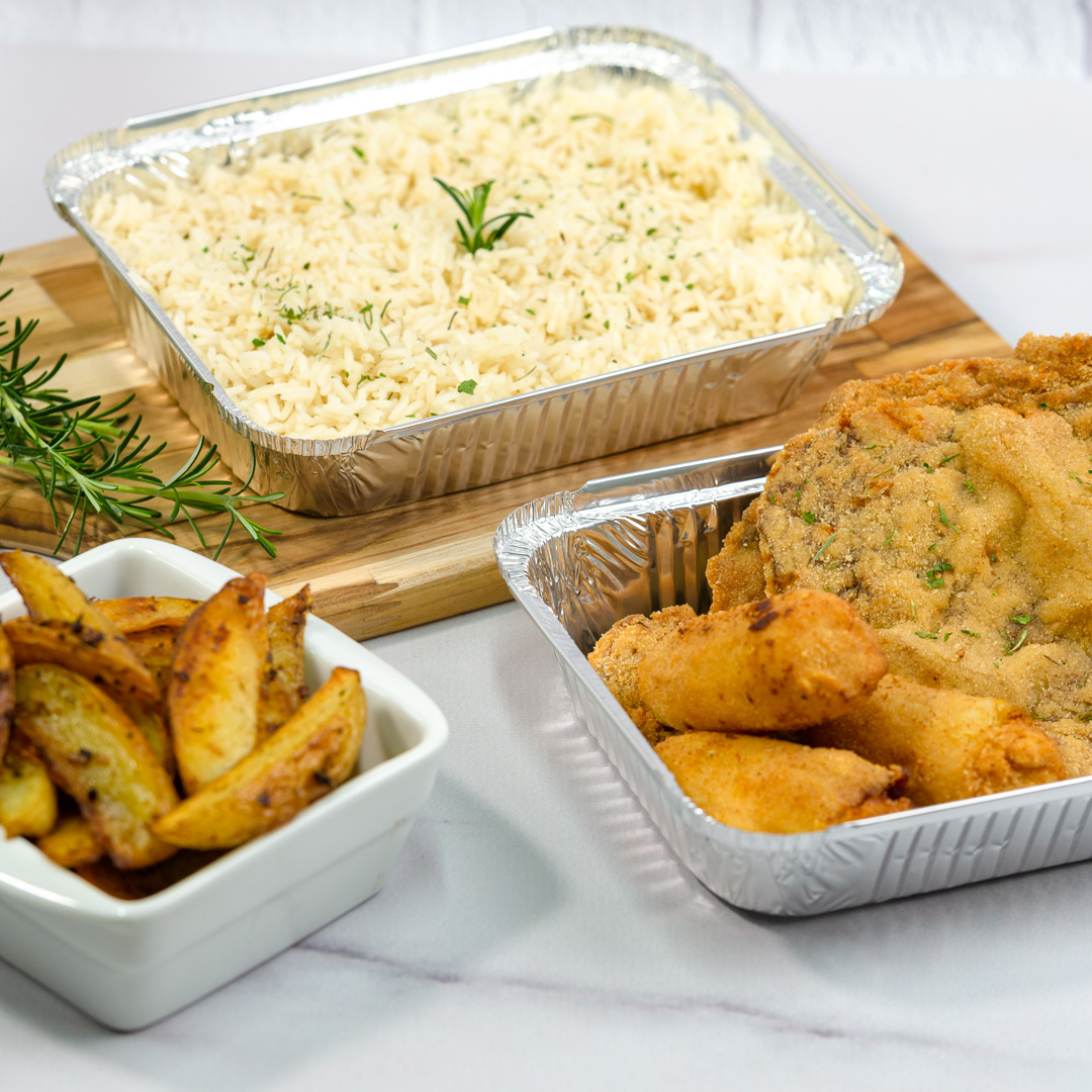 RECEITA: Banana e Bife Empanados com Batata Rústica - Grupo PQ Alimentos